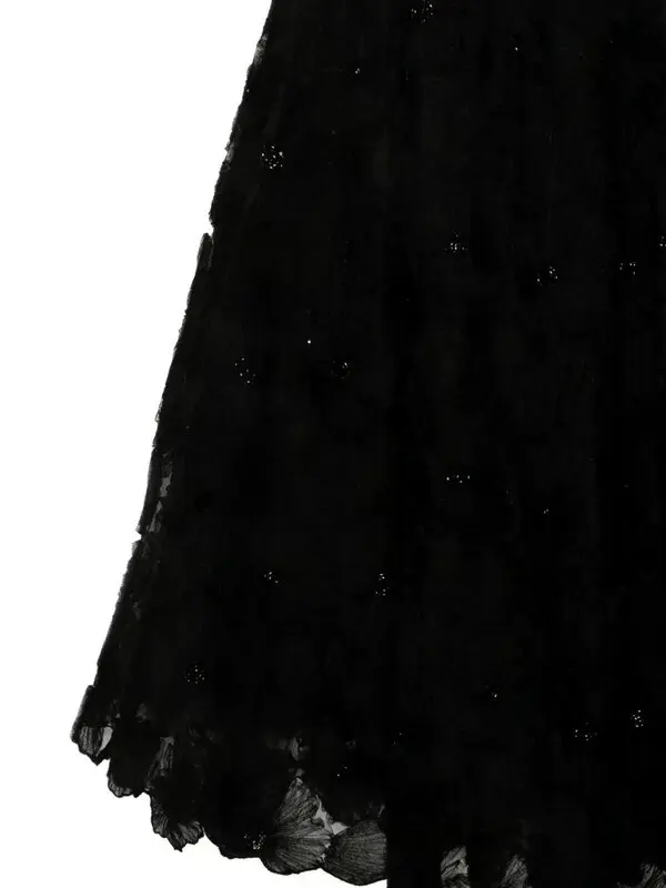 Biyan Midi-length Gathered Skirt With Bead Embellishment