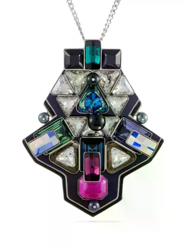 SWAROVSKI Crystal Embellished Statement Pendant Necklace - Silver