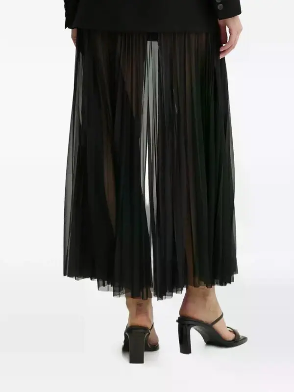 A.L.C. Pleated Midi Skirt With Sheer Panelling