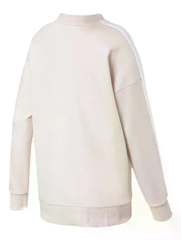 PUMA T7 Crew Neck Striped Sweatshirt - Neutrals