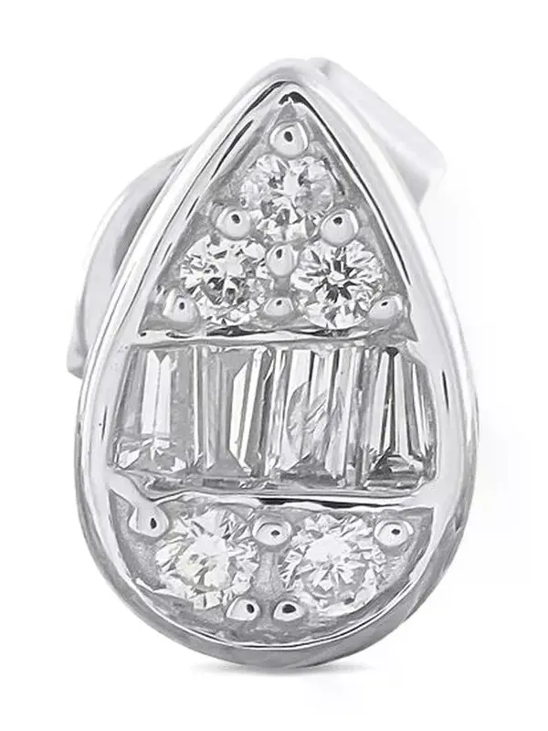 LB EXCLUSIVE 14k White Gold Diamond Studded Earrings - Silver