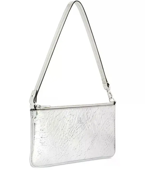 COURREGES Zipped Leather Shoulder Bag - Silver