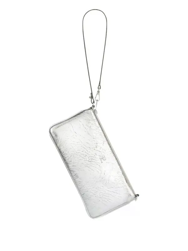 COURREGES Zipped Leather Shoulder Bag - Silver