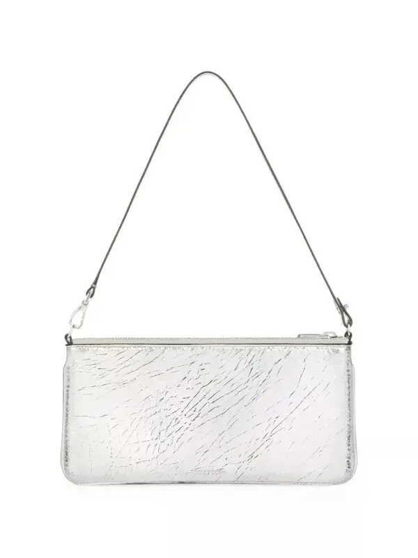 COURREGES Zipped Leather Shoulder Bag - Silver