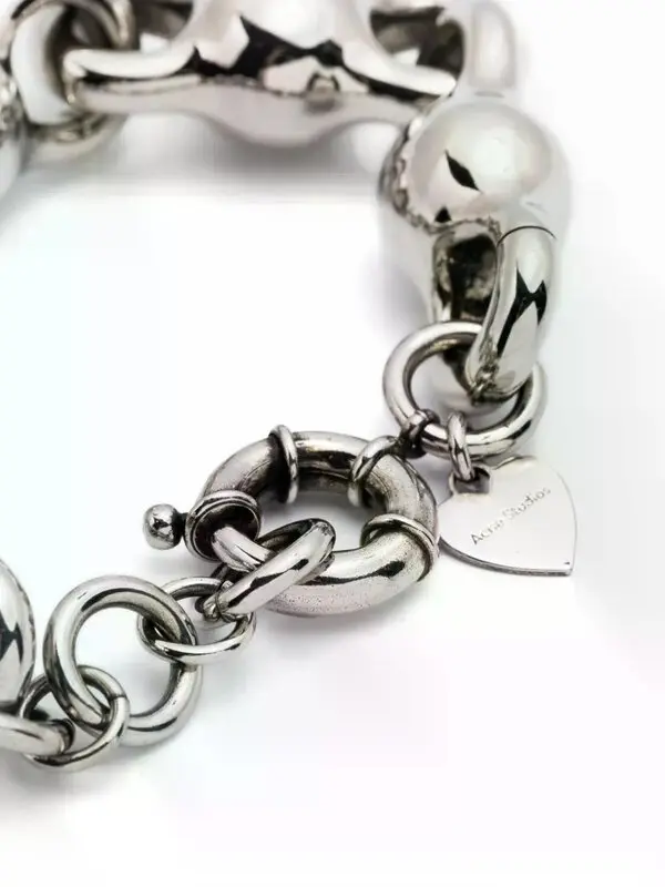 Acne Studios Heart Charm Chunky Link Bracelet