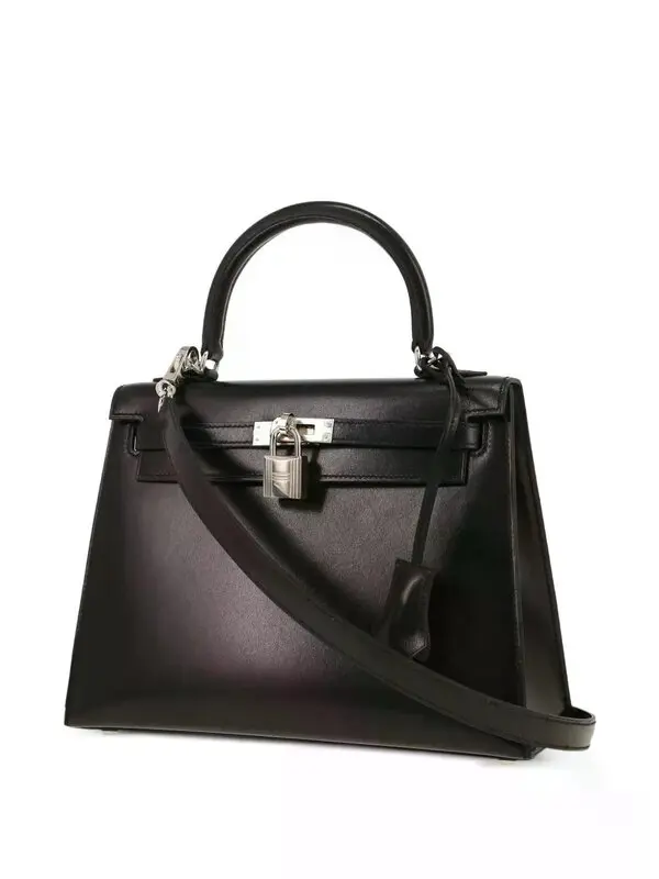 Hermès Kelly 25 Leather Tote Bag - Black