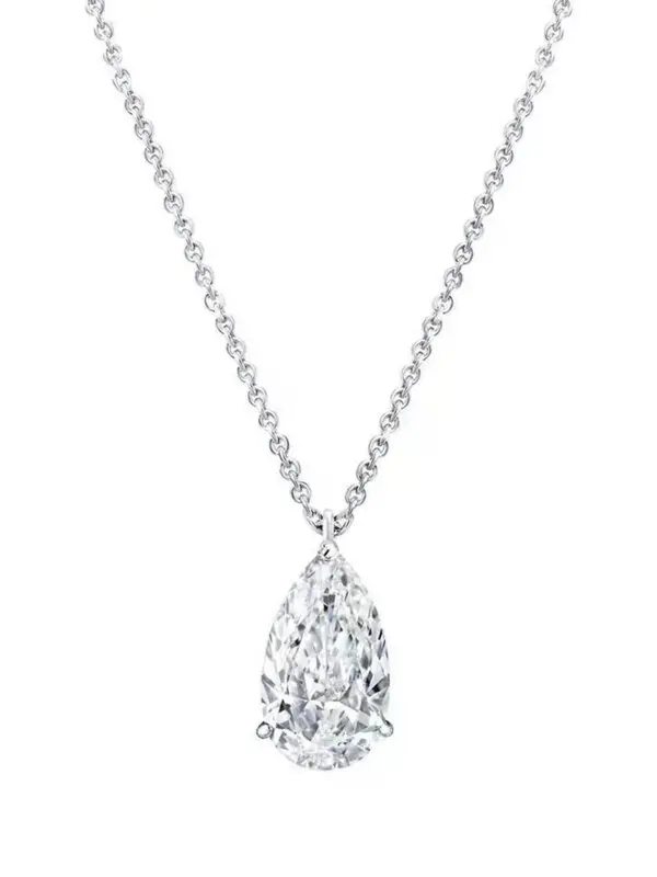 TILLA 14k White Gold Pear Diamond Necklace - Silver