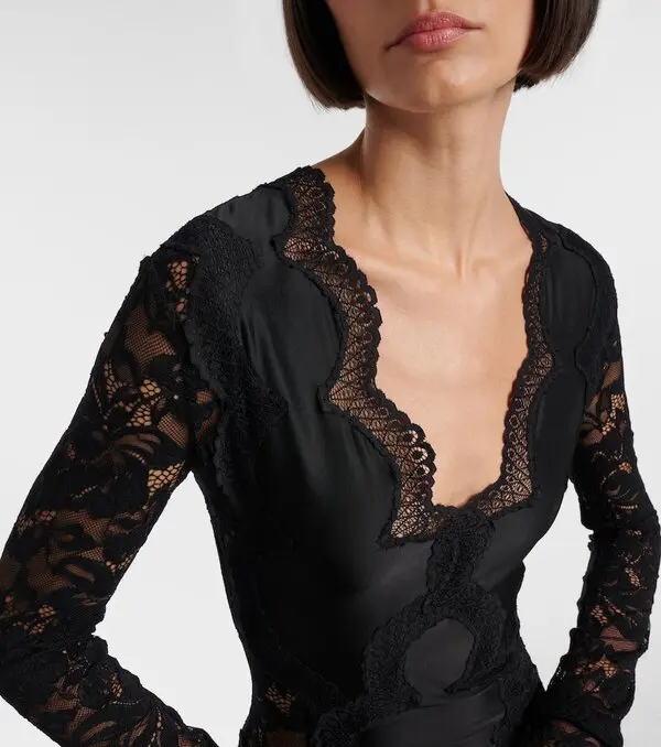 Rabanne Lace-trimmed Maxi Dress