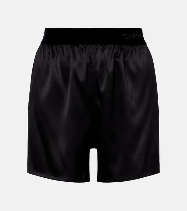 TOM FORD High-rise Silk-blend Satin Shorts - Black