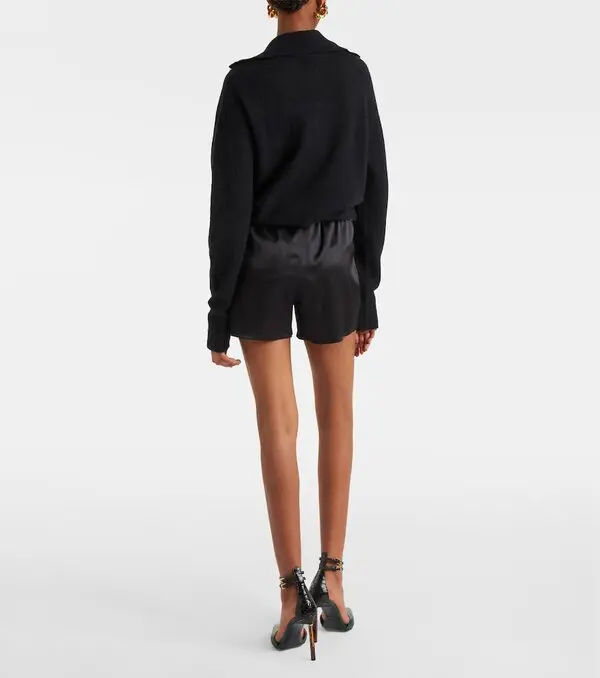 TOM FORD High-rise Silk-blend Satin Shorts - Black