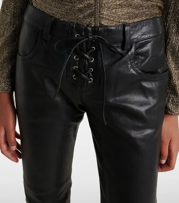 Isabel Marant Étoile Vanel Leather Straight Leg Trousers