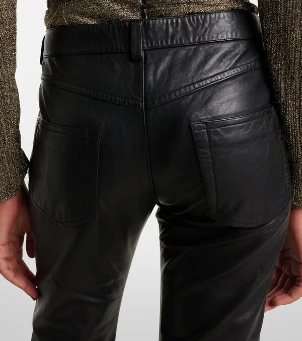 Isabel Marant Étoile Vanel Leather Straight Leg Trousers
