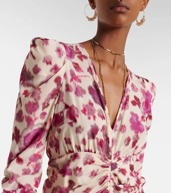Isabel Marant Étoile Floral Silk-blend Midi Dress - White