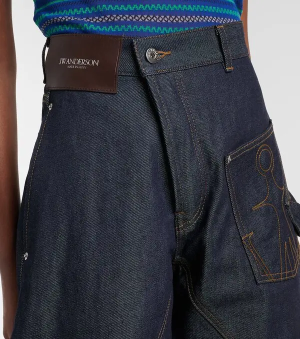 JW Anderson Embroidered High-rise Straight Jeans - Blue