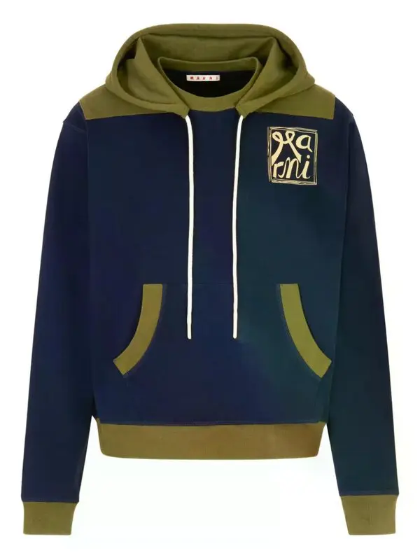 Marni Colour-block Hoodie - Blue
