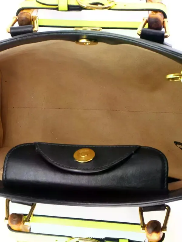 Gucci Diana Small Bamboo Handle Leather Tote Bag - Black