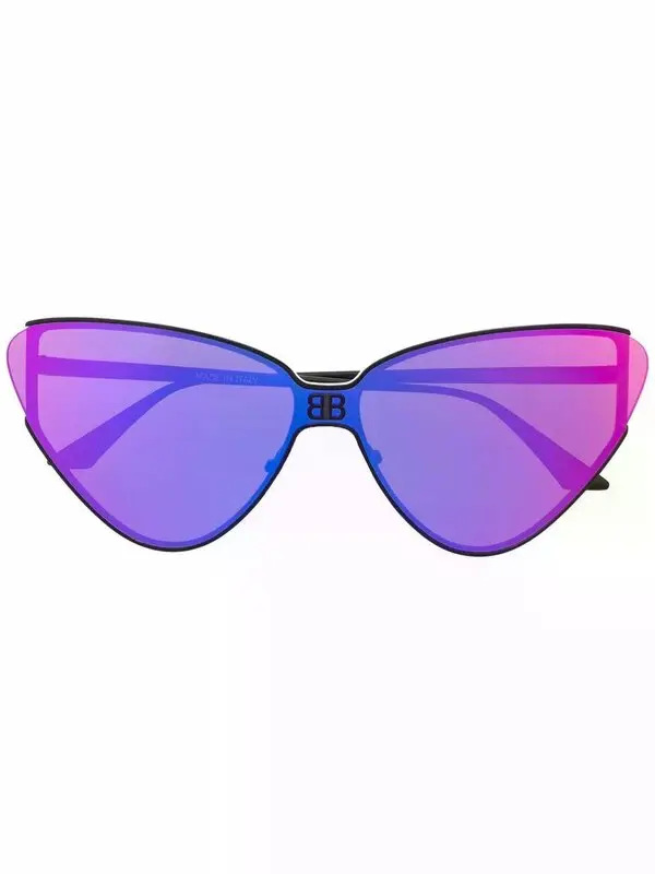 Balenciaga Metal Cat Eye Frame Sunglasses - Black