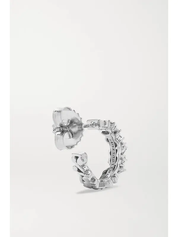 SUZANNE KALAN Shimmer 18-karat White Gold Diamond Hoop Earrings