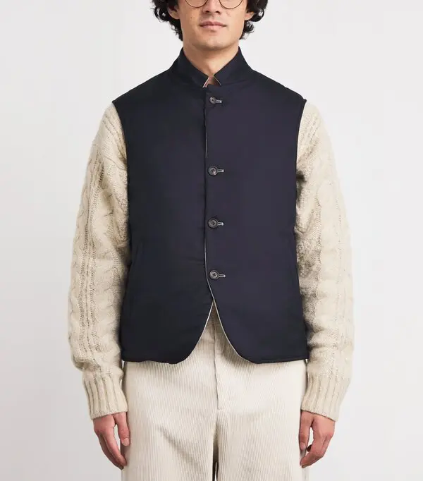 Eleventy Cashmere-silk Reversible Gilet