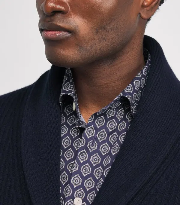 Eton Cotton Twill Geometric Print Contemporary Fit Shirt