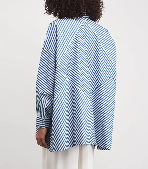 Eskandar Stripe Wide A-line Shirt