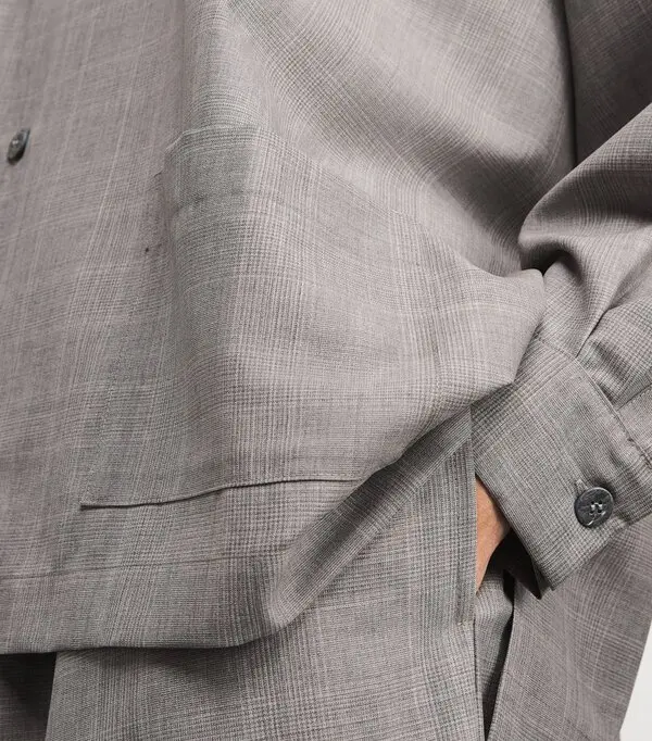 Eskandar Virgin Wool Wide A-line Shirt Jacket