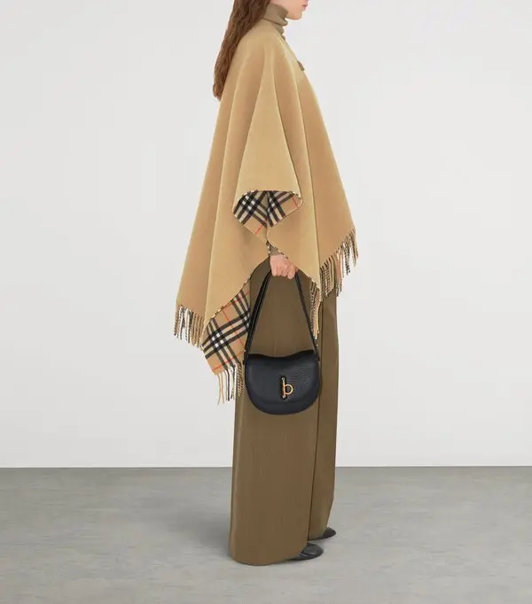 Burberry Wool Check-lined Cape - Beige
