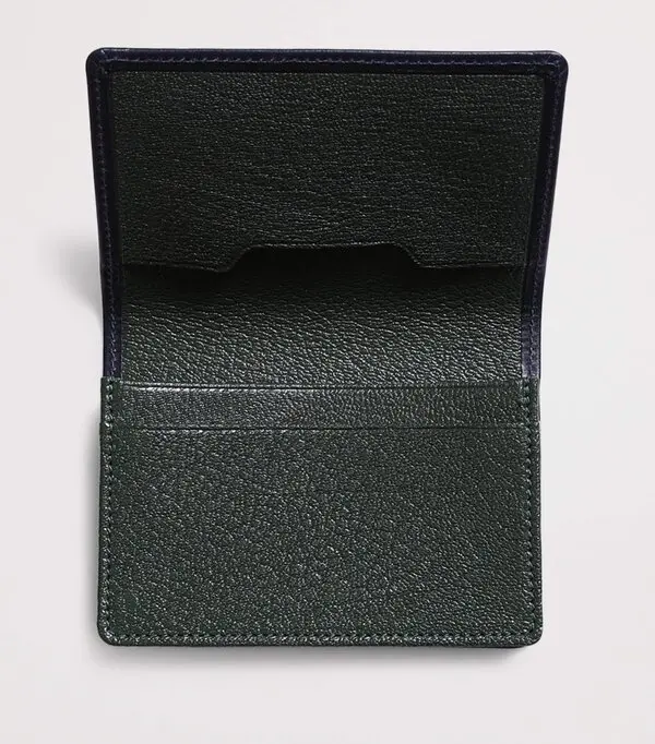 SWAINE Leather Business Card Case - Navy