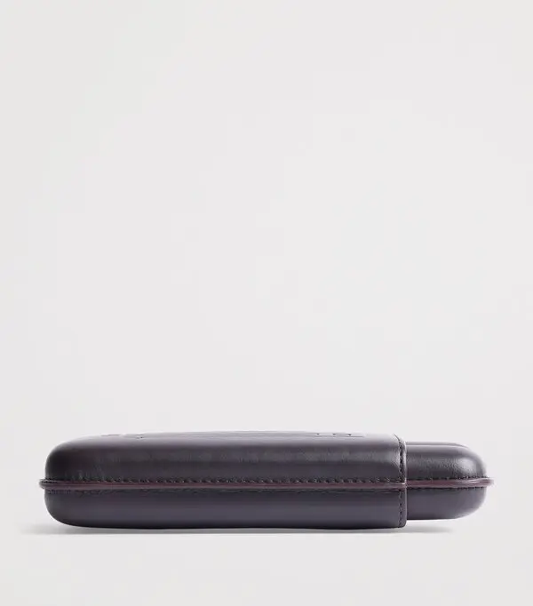 SWAINE Leather Cigar Case - Black