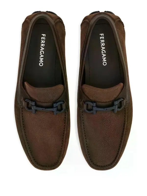 FERRAGAMO Gancini Loafers - Brown