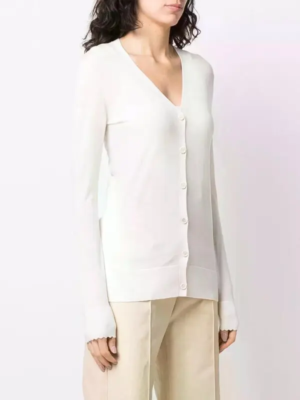 Chloé Scallop-cuff Wool Cardigan