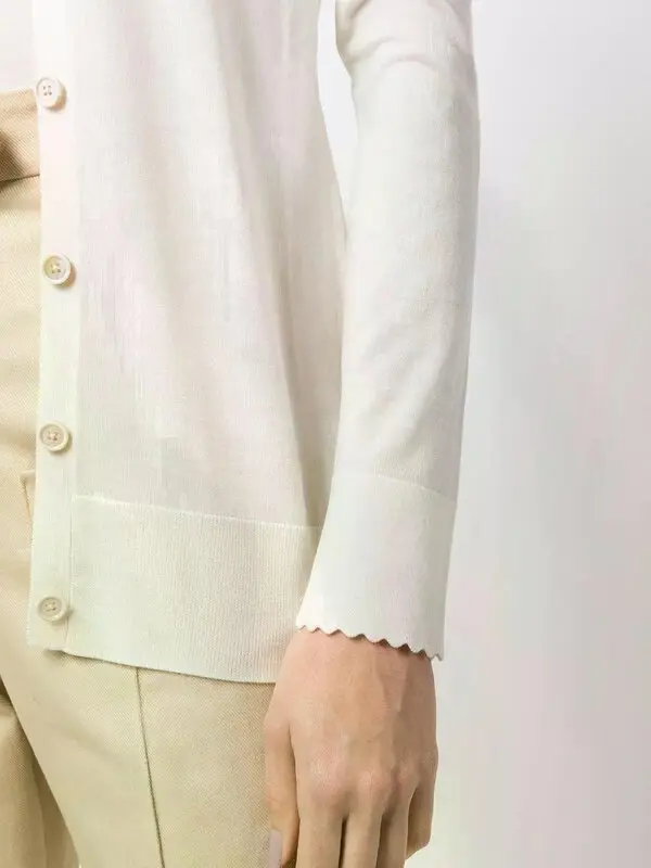 Chloé Scallop-cuff Wool Cardigan