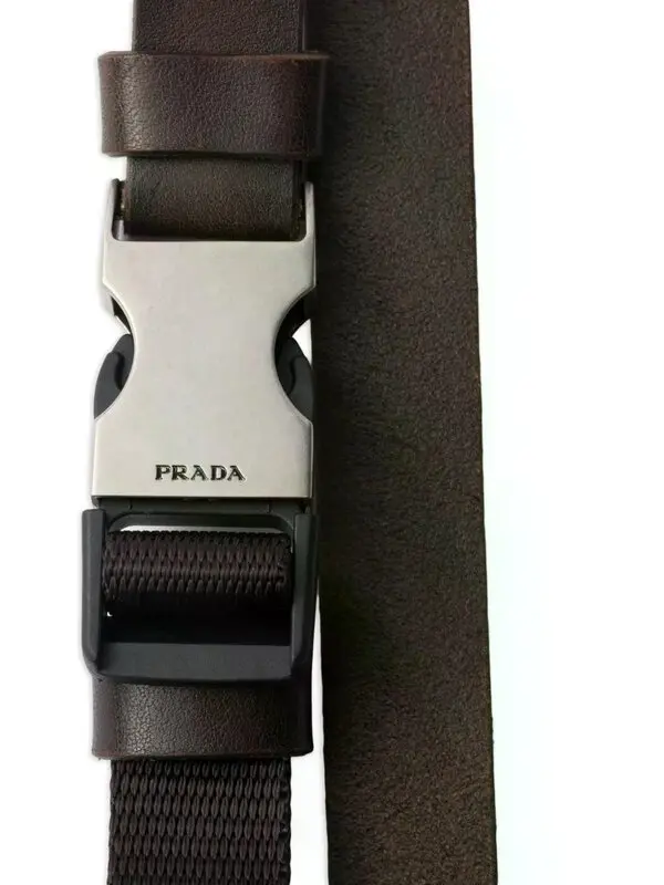 Prada Engraved Logo Side-release Buckle Belt