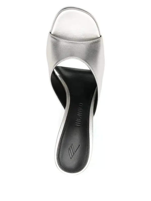 Attico Tone High Heel Open Toe Slip-on Sandals - Silver