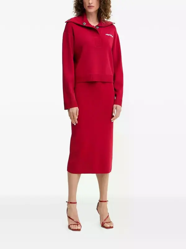Patrizia Pepe Button-fastening Sweater With Embroidered Logo
