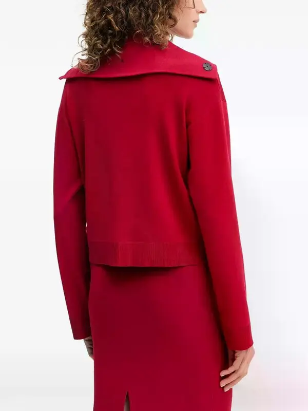 Patrizia Pepe Button-fastening Sweater With Embroidered Logo