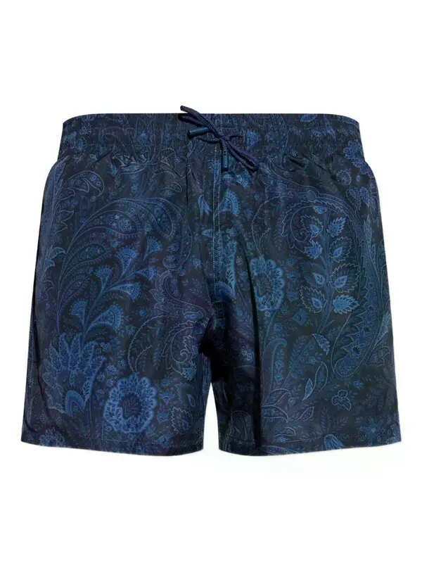 Etro Paisley-print Swim Shorts - Blue