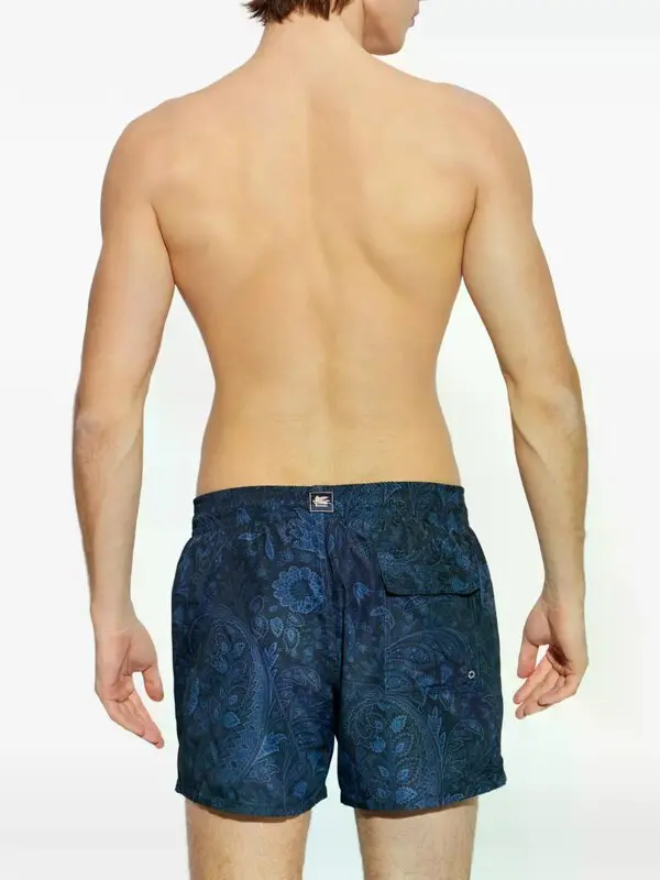 Etro Paisley-print Swim Shorts - Blue