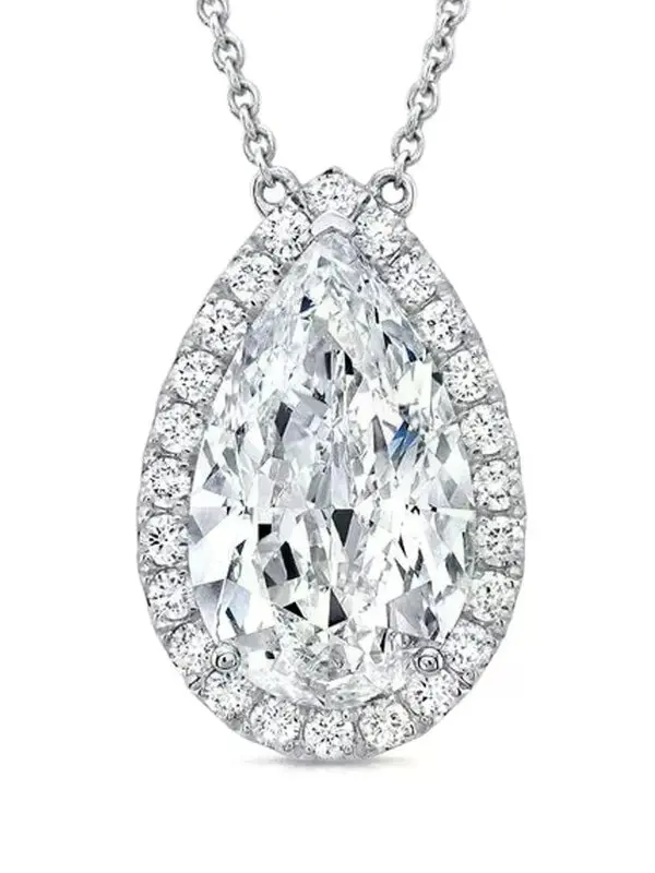 TILLA 14k White Gold Pear-cut Diamond Necklace - Silver