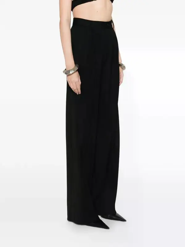 MEDEEA Loose Wool Trousers With Button Detail