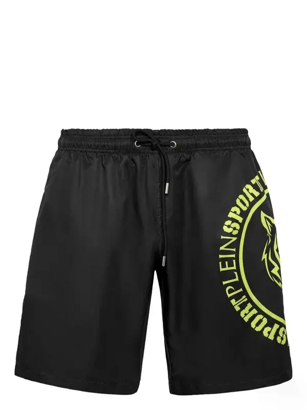 PLEIN SPORT Carbon Tiger Swim Shorts - Black