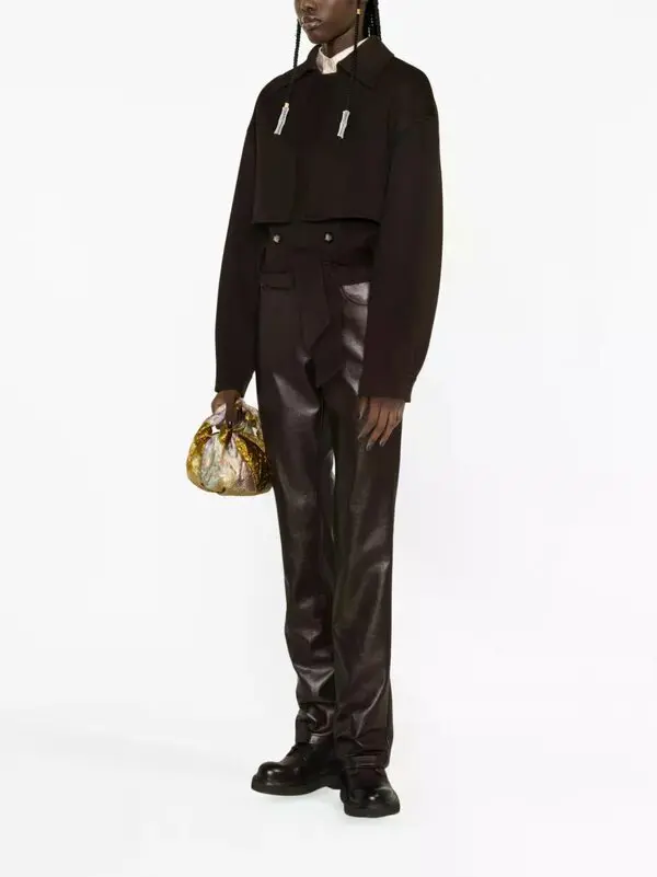 Nanushka Cropped Wool-silk Blend Trench Jacket