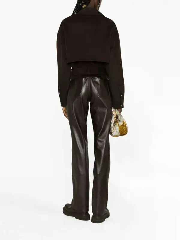 Nanushka Cropped Wool-silk Blend Trench Jacket