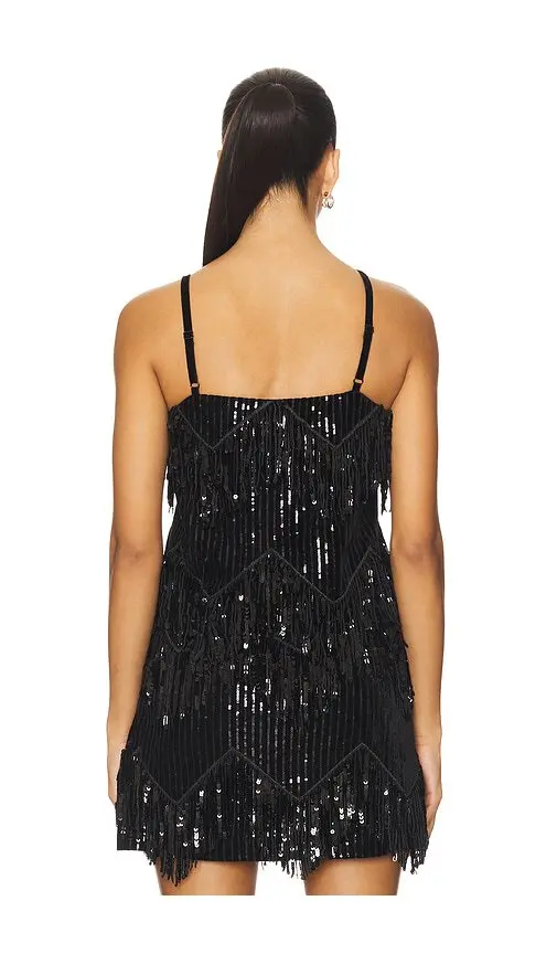 Steve Madden Blakelyn Sequined Fringe Top - Black