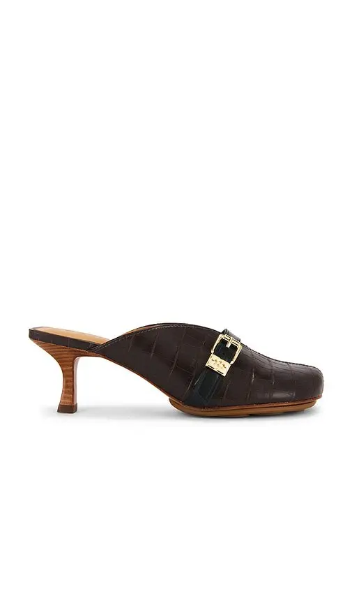 GANNI Sue Mule With Buckle Detail - Brown