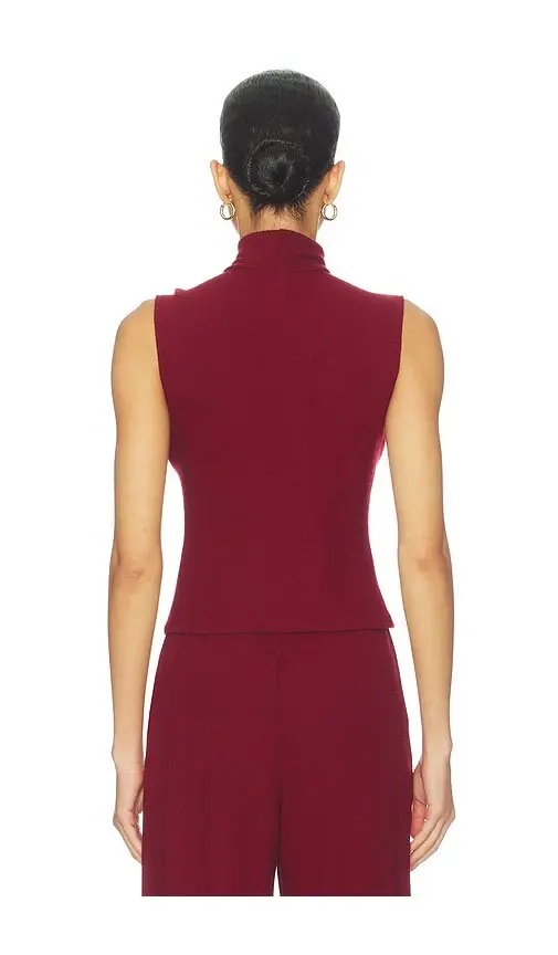 LESET Sleeveless Turtleneck Top - Red