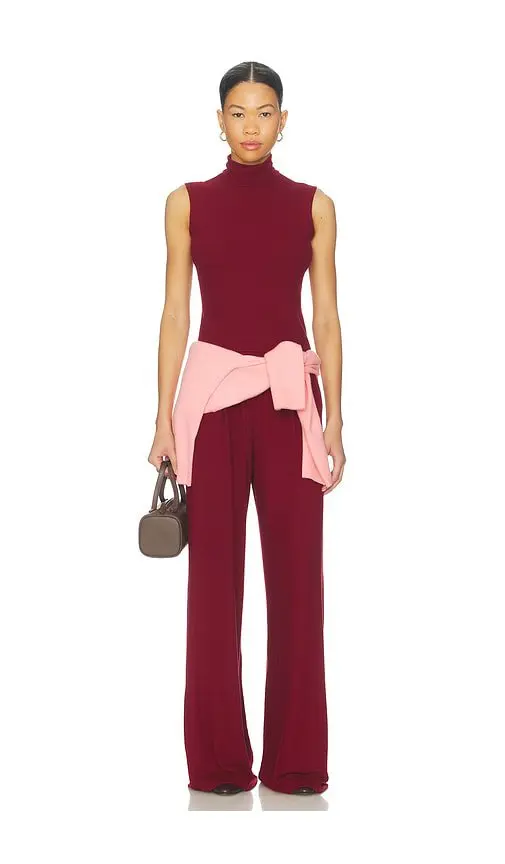 LESET Sleeveless Turtleneck Top - Red