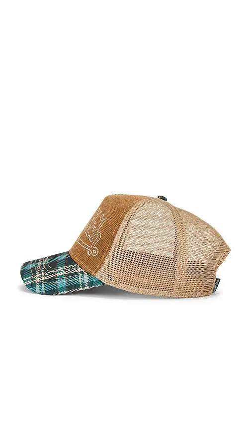 VON DUTCH Plaid Cord Trucker Hat