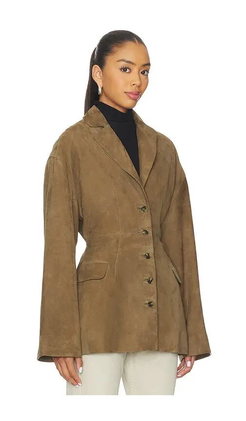 EAVES Salta Suede Jacket - Olive