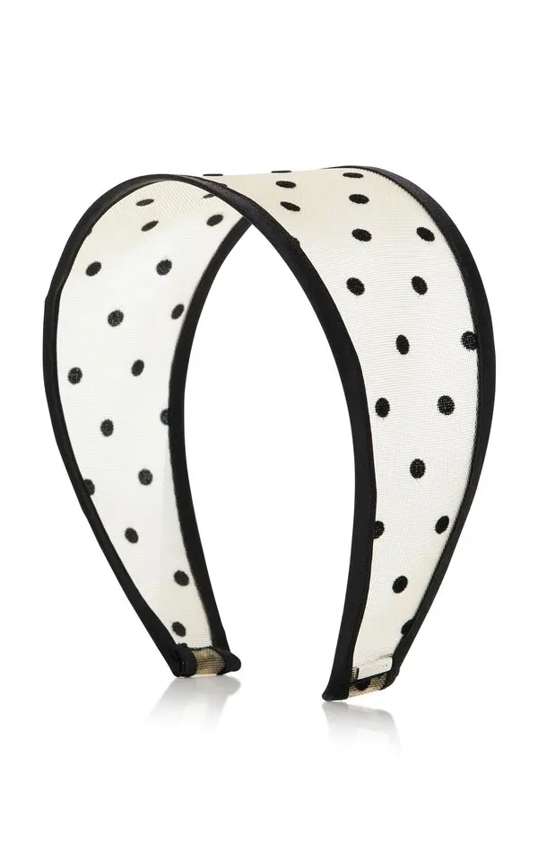 LELET NY Giselle Polka-dot Mesh Wide Headband